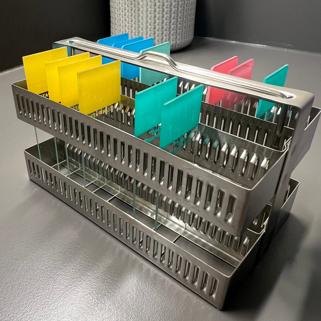 Stainless Steel Slide Staining Rack,Microscope Slide Holder 60-Slides ...