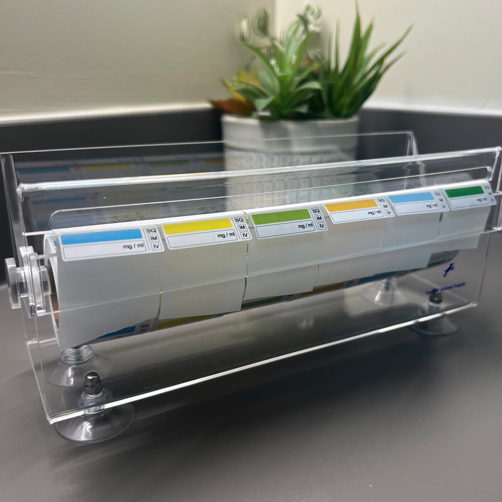 6 Color-Coded Blank Syringe Label rolls & Labels Dispenser – VetCare ...